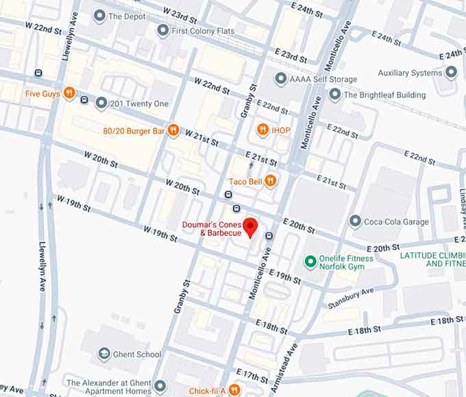 16. doumar&rsquo;s cones & barbecue map