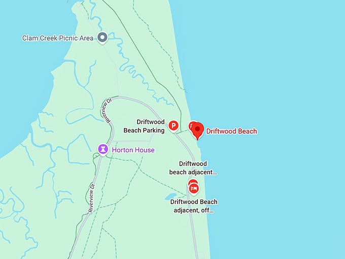16. driftwood beach map
