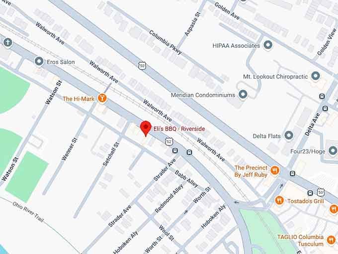 eli's bbq riverside map