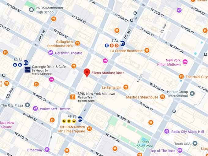 16. ellen's stardust diner map