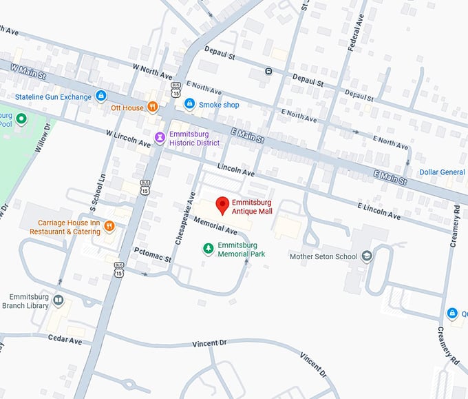 16. emmitsburg antique mall map