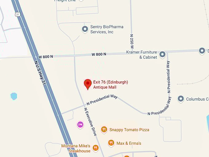 16. exit 76 (edinburgh) antique mall map