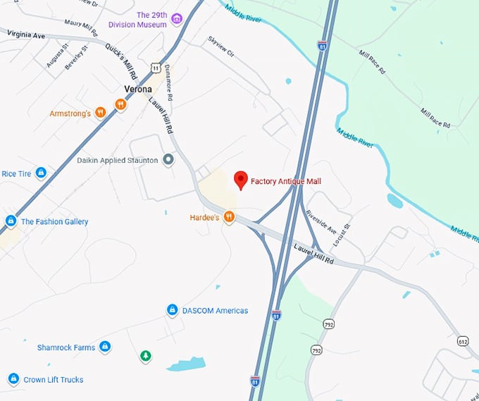 16. factory antique mall map