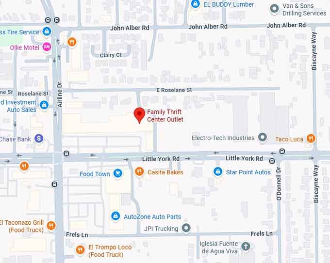 family thrift center outlet (127 little york rd) map