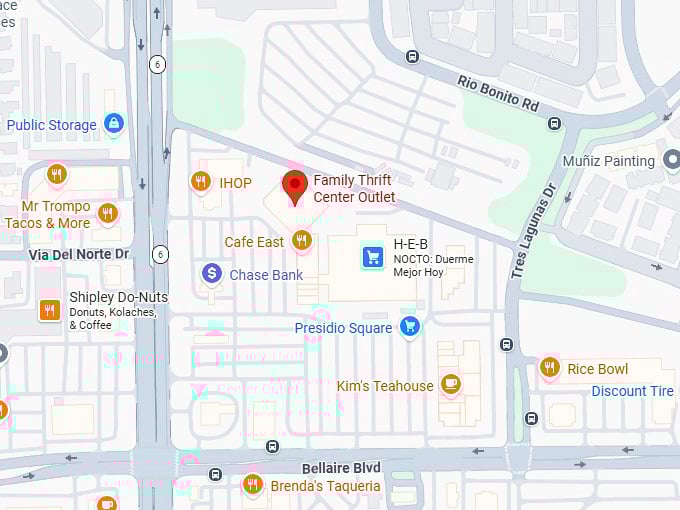 16. family thrift center outlet (6769 s texas 6) map