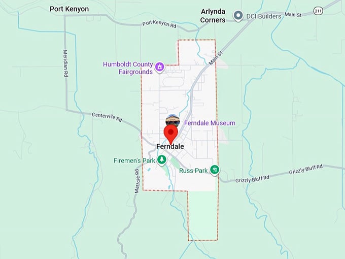 16. ferndale, ca map