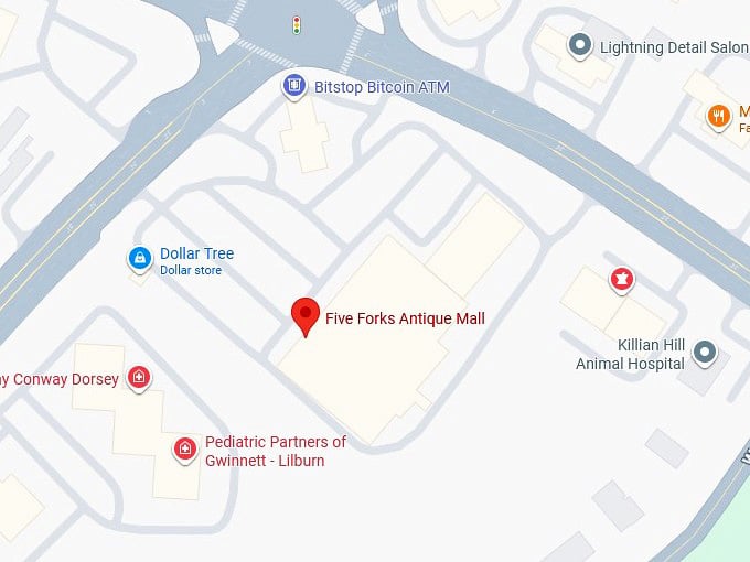 16. five forks antique mall map