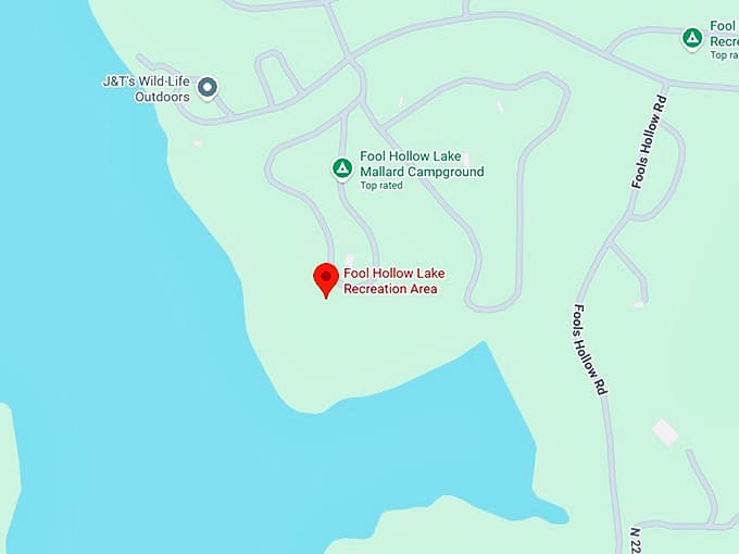 16. fool hollow lake recreation area map