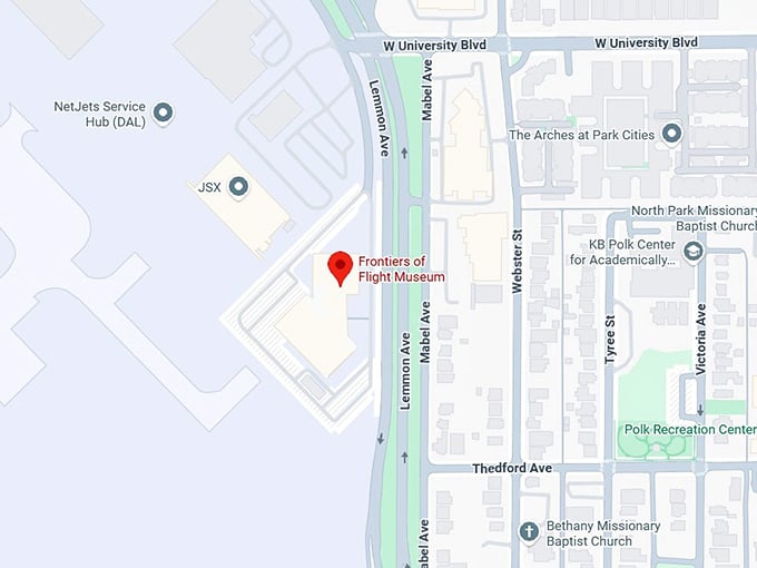 16. frontiers of flight museum map