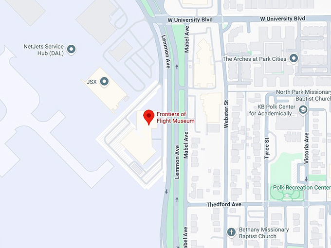 16. frontiers of flight museum map