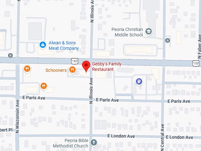 16. gebby's family restaurant map