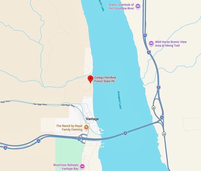 16. ginkgo petrified forest state park map