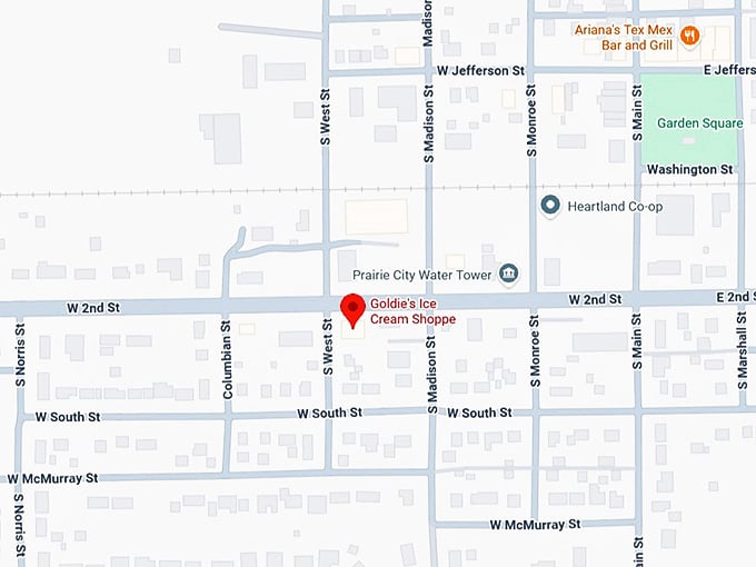 goldie's ice cream shoppe map