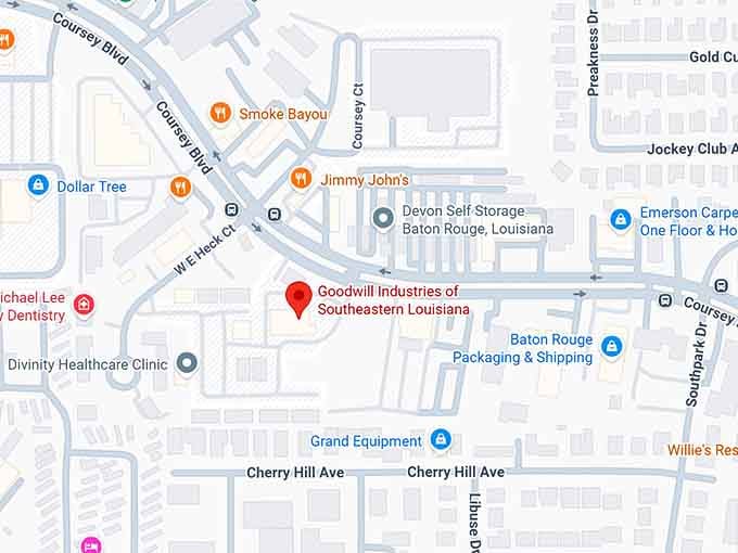 goodwill industries of southeastern louisiana (10778 coursey blvd) map