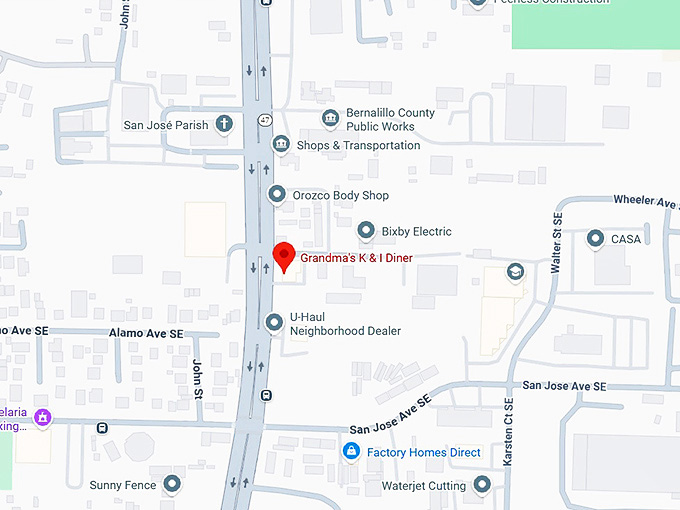 grandma's k & i diner map