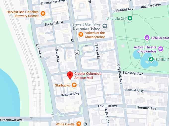 16. greater columbus antique mall map