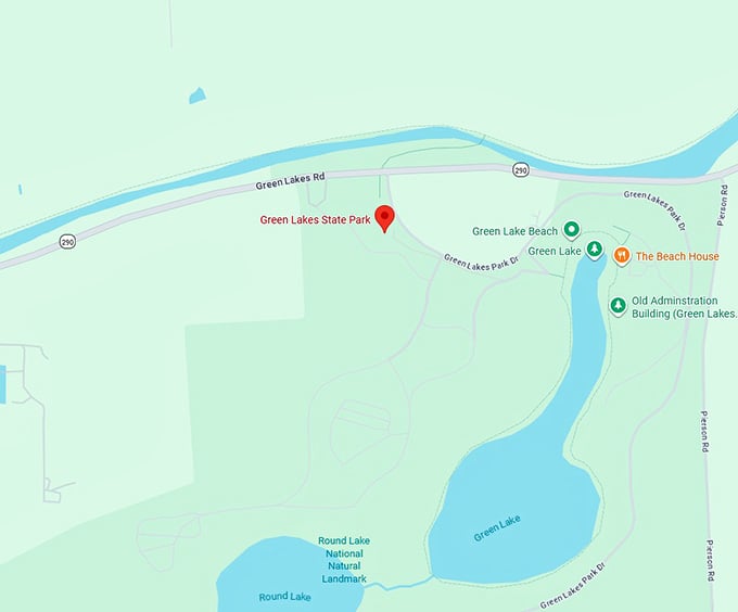 green lakes state park map