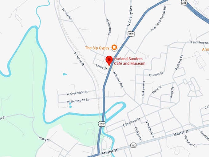 16. harland sanders caf&eacute; and museum map