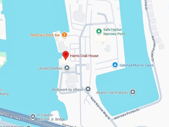 16. harris crab house's map