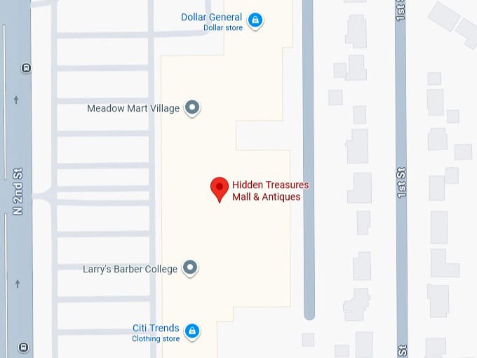 16. hidden treasures mall & antiques map