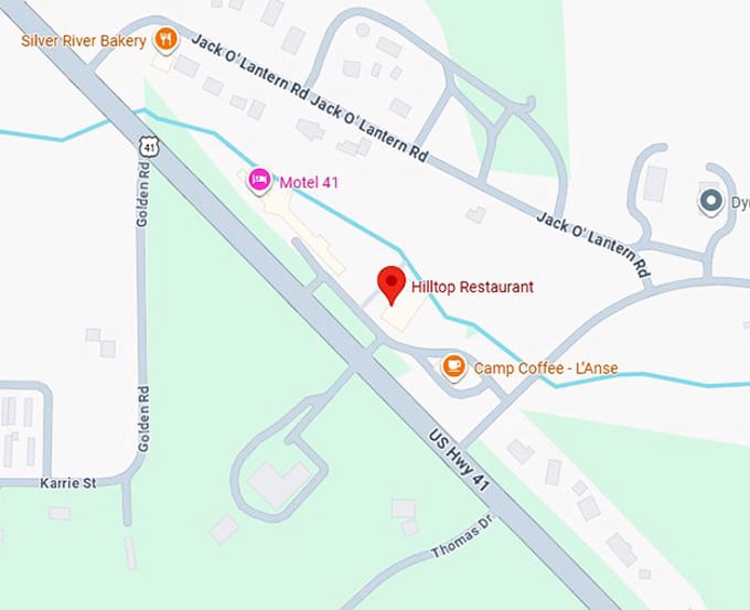 16. hilltop restaurant map