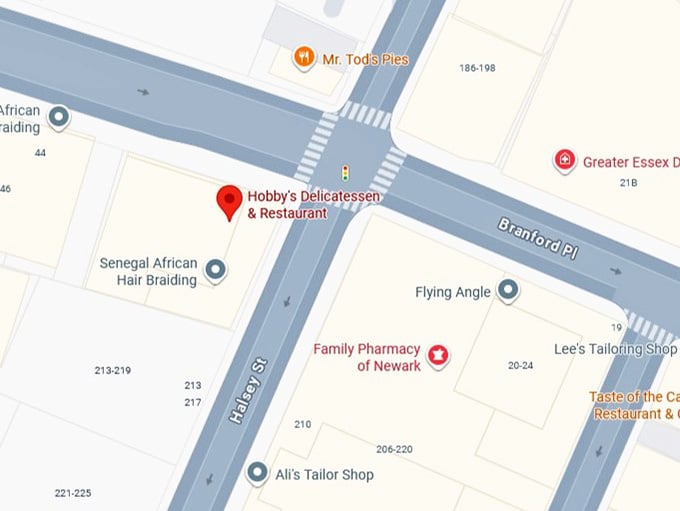 16. hobby's delicatessen's map