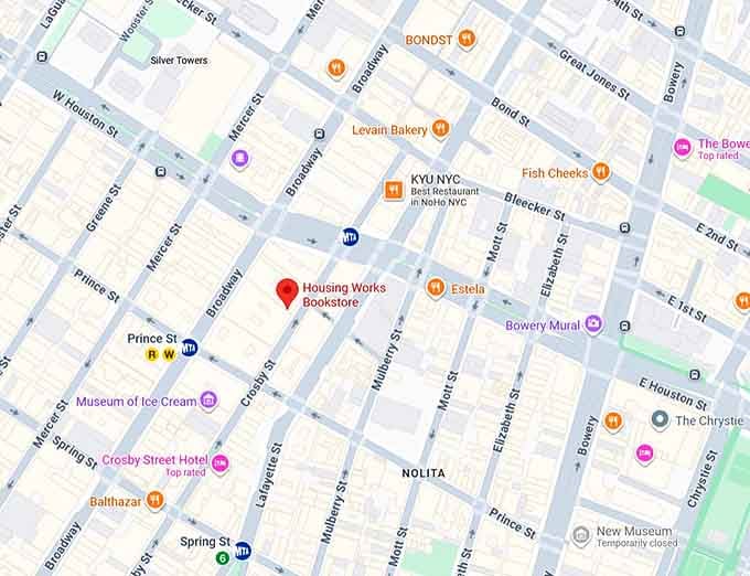 16. housing works bookstore map