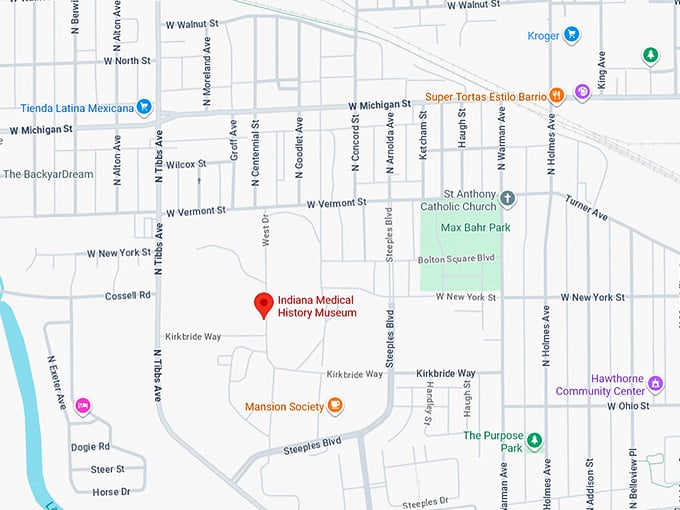 16. indiana medical history museum map