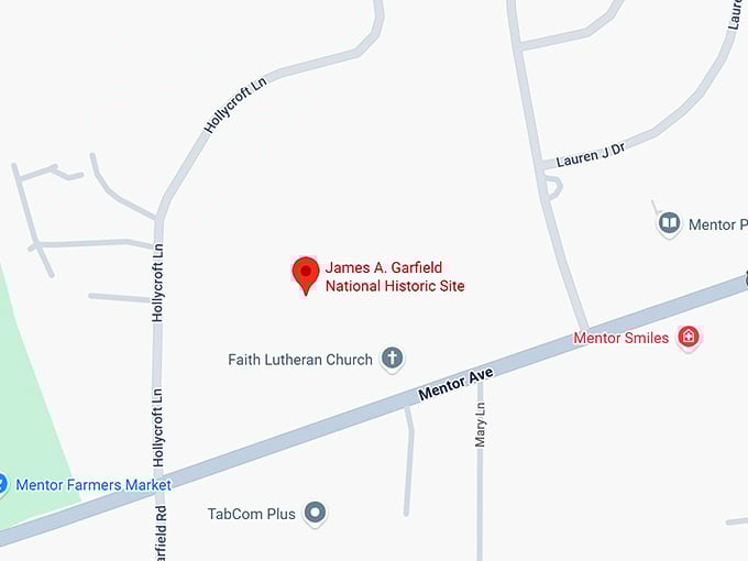 james a. garfield national historic site map