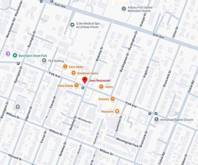 16. jines restaurant map