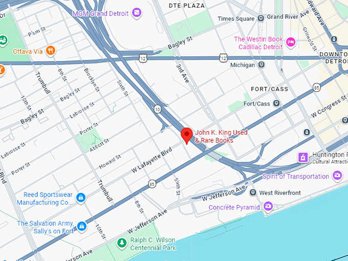 16. john k. king used & rare books map