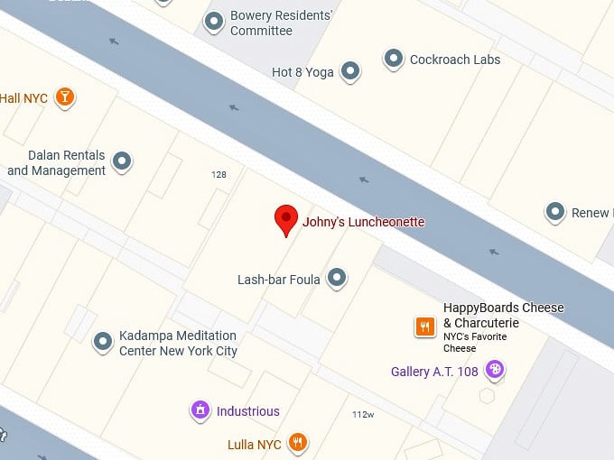 16. johny's luncheonette's map