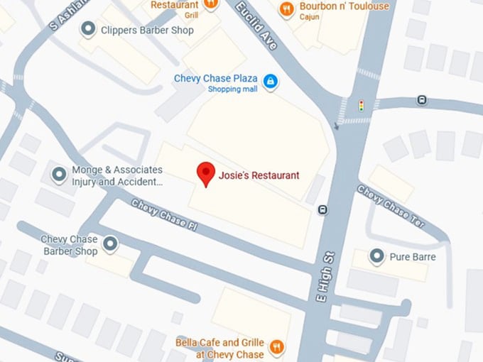 16. josie's restaurant map