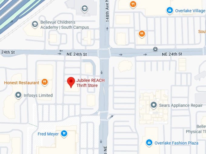 jubilee reach thrift store map