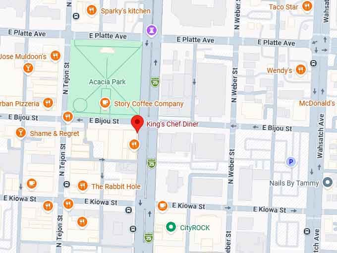 16. king's chef diner map