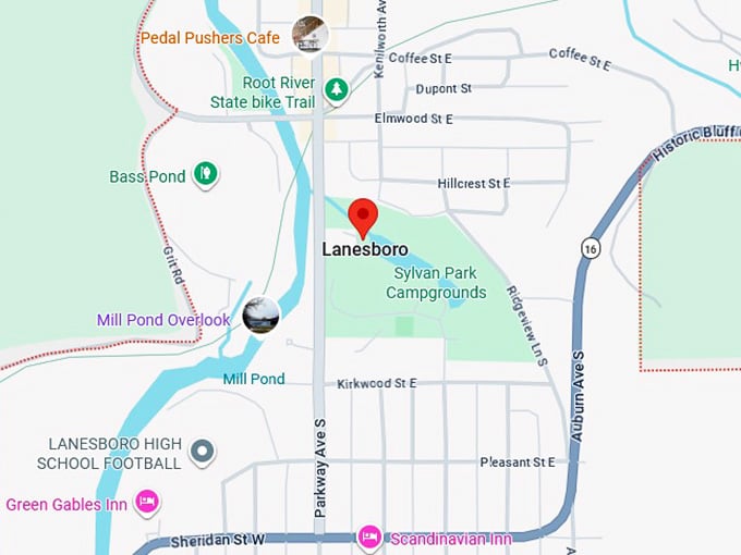 16. lanesboro, mn map