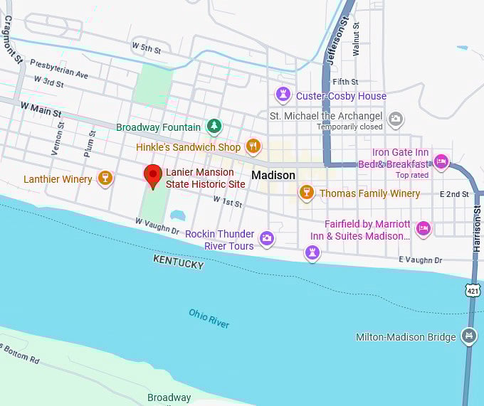 16. lanier mansion state historic site map