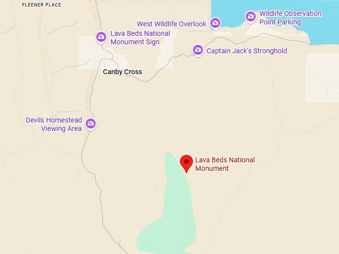 16. lava beds national monument map