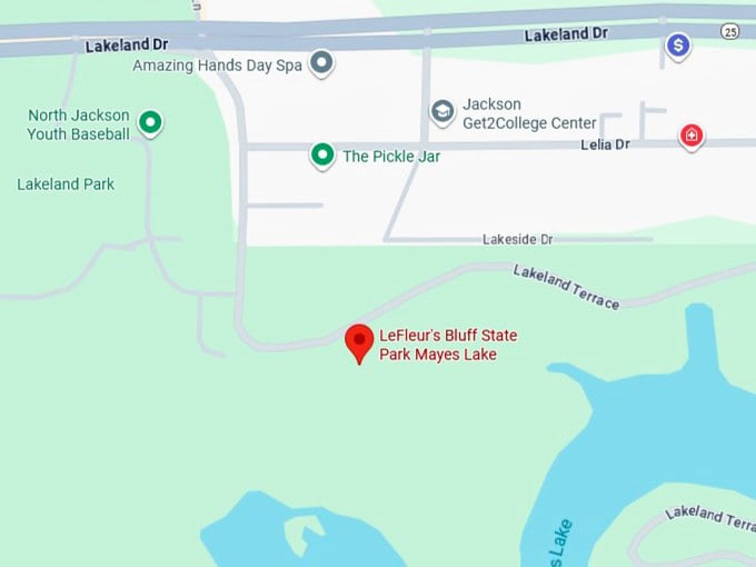 16. lefleur's bluff state park mayes lake map