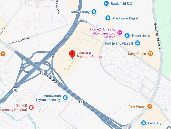 16. leesburg premium outlets map
