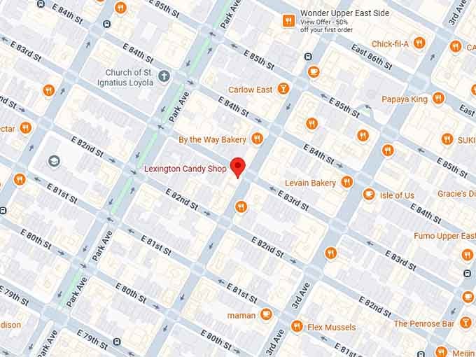 16. lexington candy shop map