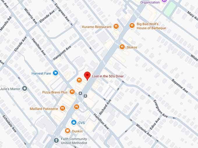 16. lost in the 50s diner map