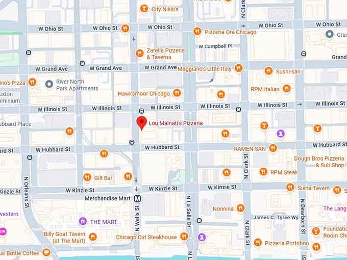 16. lou malnati's pizzeria (439 n wells st) map