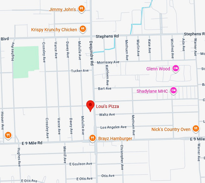 16. loui's pizza map