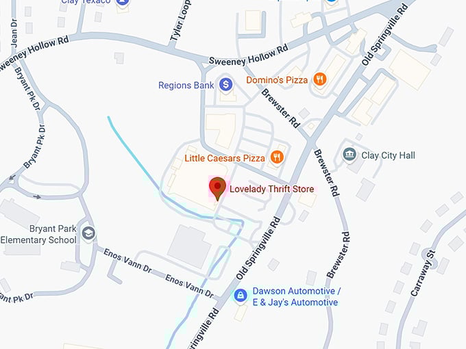 16. lovelady thrift store map