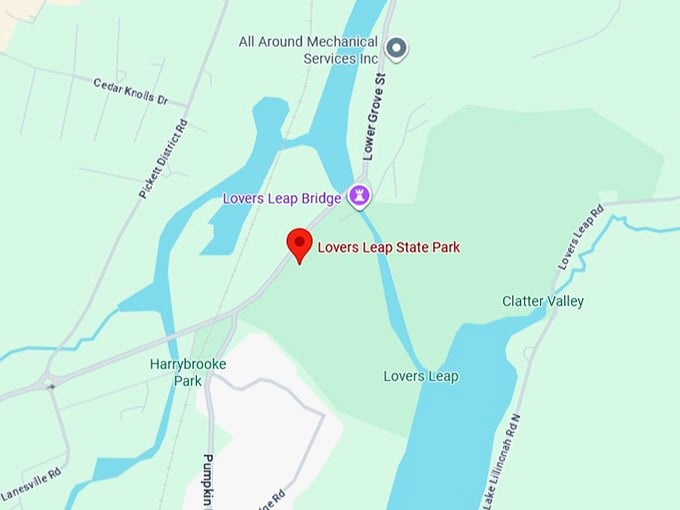 16. lovers leap state park map