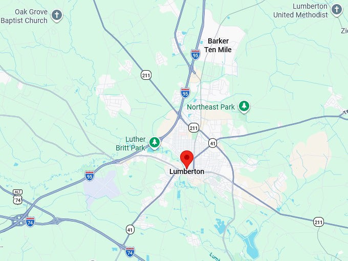 16. lumberton nc map