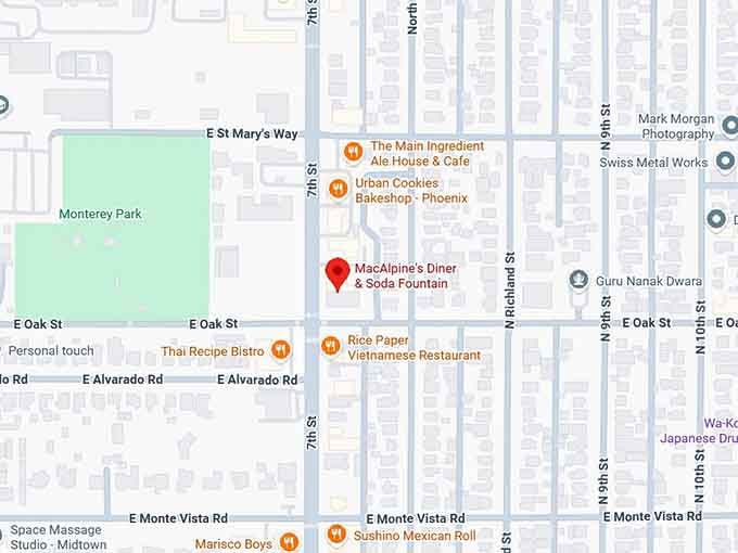 16. macalpine's diner & soda fountain map