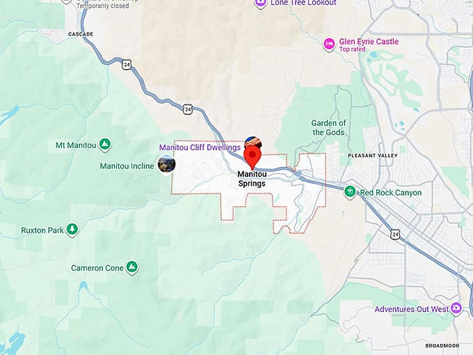 16. manitou springs co map
