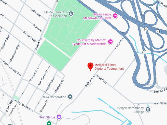 16. medieval times dinner & tournament map